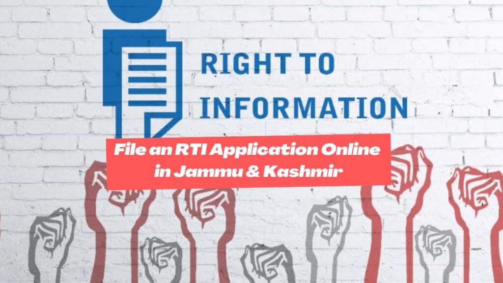 Know How To File An RTI Application Online In Jammu & Kashmir: A Step ...