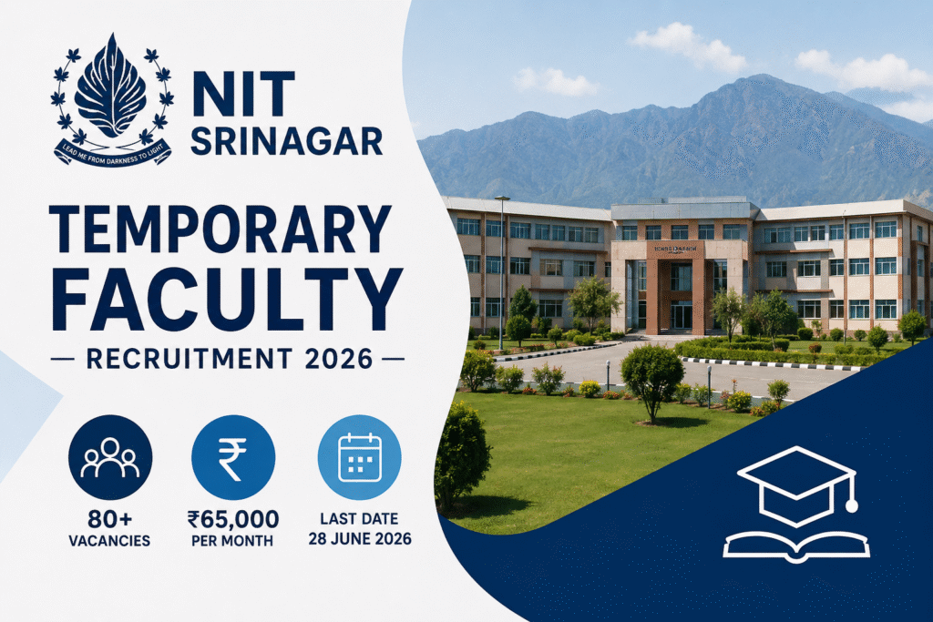 NIT Srinagar Temporary Faculty Recruitment 2026: Apply For 80+ Teaching ...